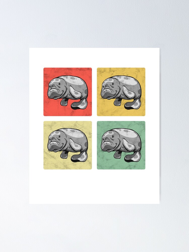 "Sea Cow Vintage Manatee Marine Mammal Sea Cow" Poster for Sale by ...