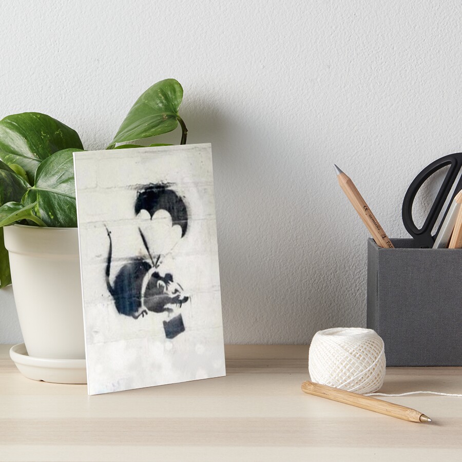 "Banksy - Parachuting Rat" Art Board Print by MagnusSchneider | Redbubble