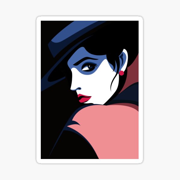 "The brooklyn lady vector art illustration" Sticker by Digipaintings ...