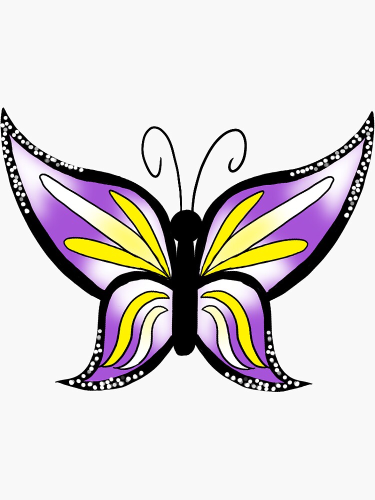 "Non-Binary Butterfly" Sticker by bumble-tumble | Redbubble