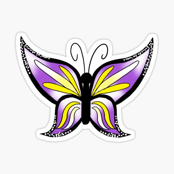 "Non-Binary Butterfly" Sticker by bumble-tumble | Redbubble