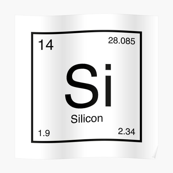 "Silicon Element (black)" Poster for Sale by AllAboutScience | Redbubble