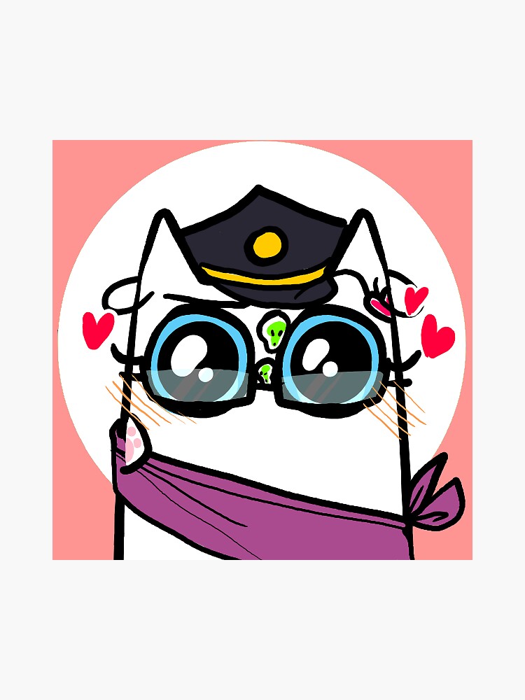 "Cute Cat with police hat" Sticker by Cattok | Redbubble