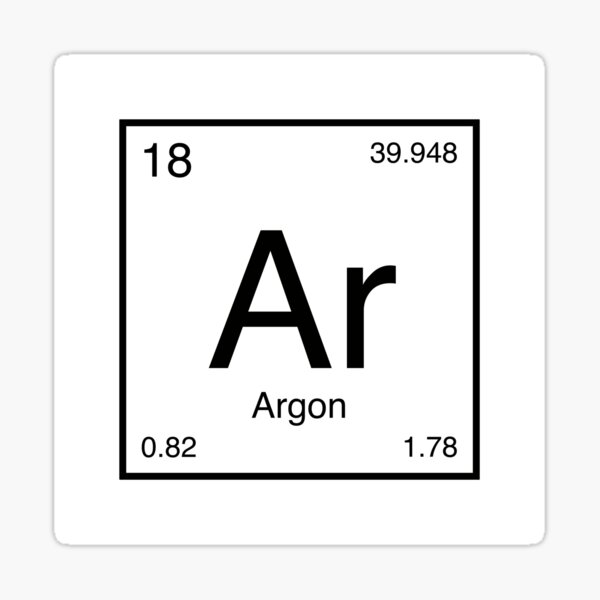 "Argon Element (black)" Sticker by AllAboutScience | Redbubble