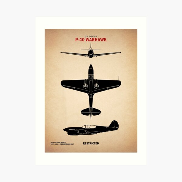 "WW2 P-40 Warhawk Identification" Art Print for Sale by rogue-design ...