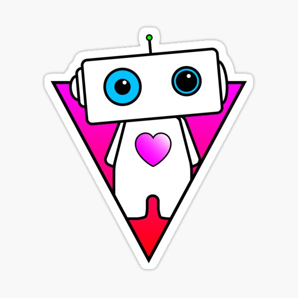 "Kawaii Robot Chibi Heart Blue Eyes Edition" Sticker by JessWavelle ...