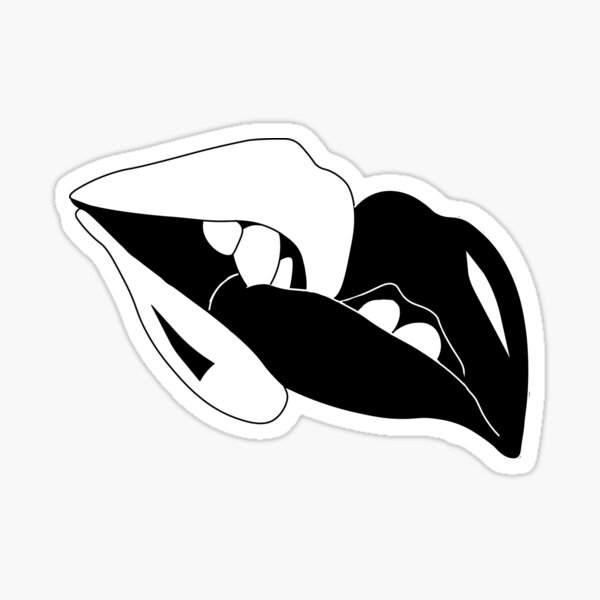 "Lip Bite" Sticker by Carver-T | Redbubble