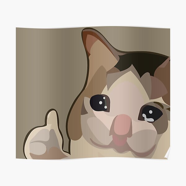 "Sad Cat Meme (ok)" Poster for Sale by cloufae | Redbubble