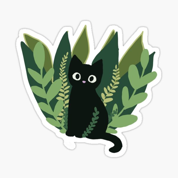 "cat plant " Sticker for Sale by arj99 | Redbubble