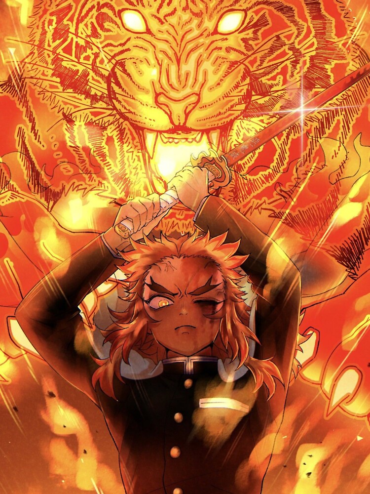 "Rengoku Design" Sticker by WorldDesigning | Redbubble