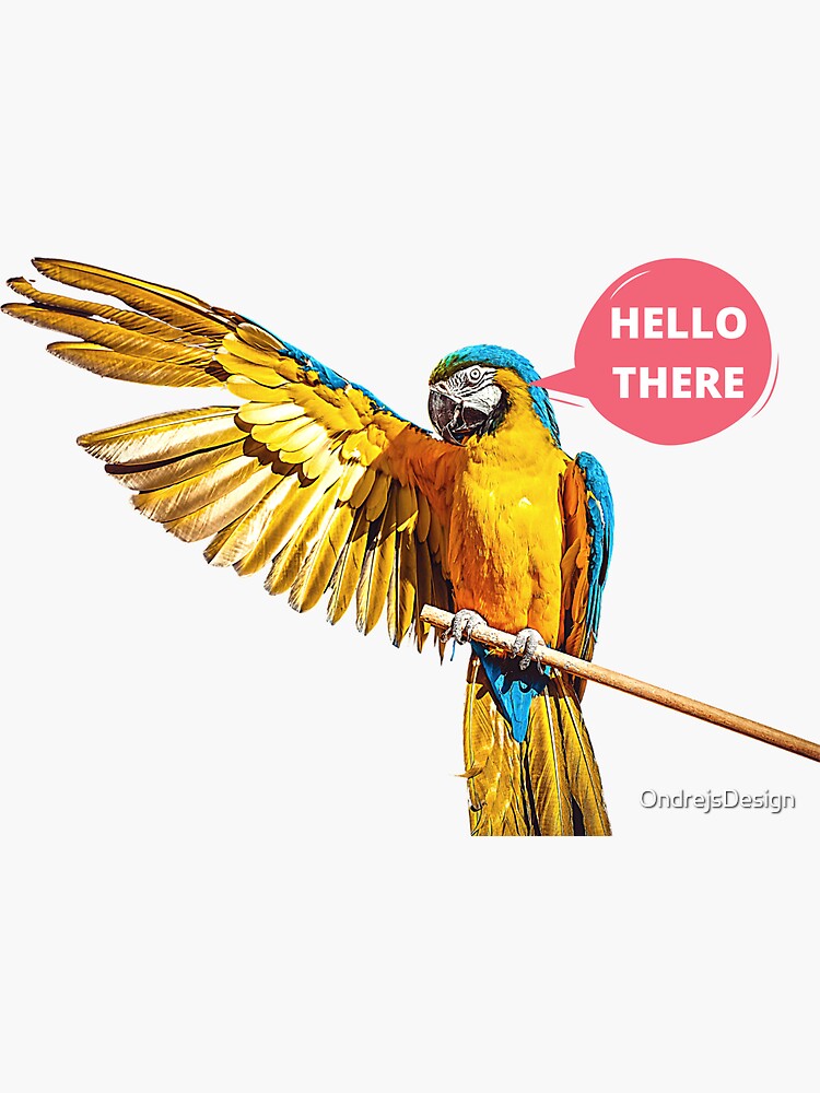 "Hello there!" Sticker for Sale by OndrejsDesign | Redbubble