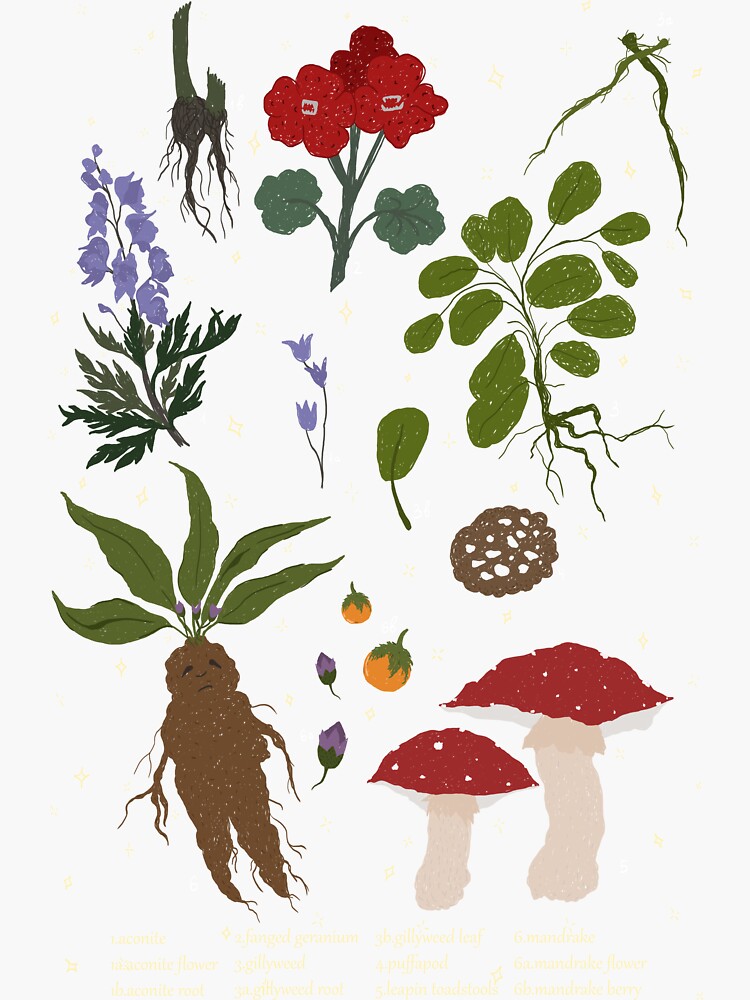 "herbology" Sticker for Sale by strangeunicorn | Redbubble