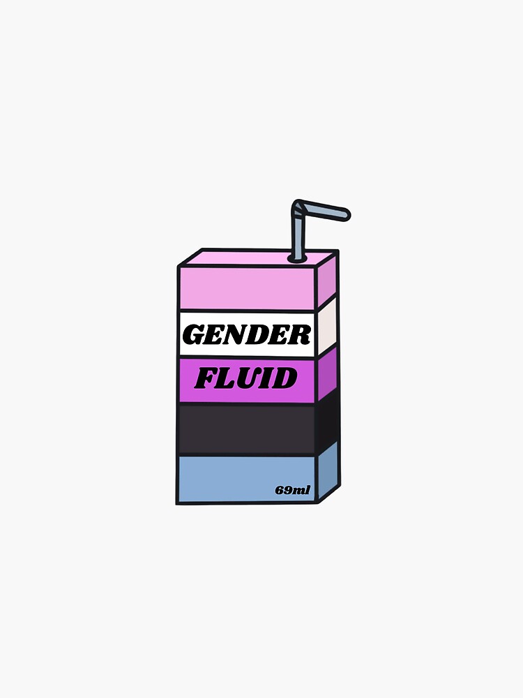 "gender fluid carton" Sticker for Sale by enbean-art | Redbubble