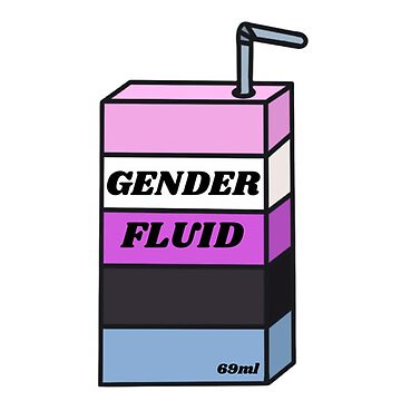 "gender fluid carton" Sticker for Sale by enbean-art | Redbubble