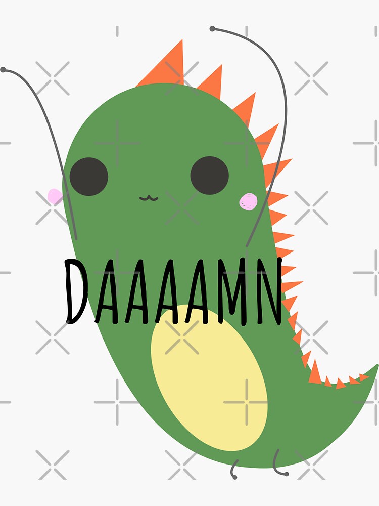 "DAAAMN Dino" Sticker for Sale by Llimoneta | Redbubble