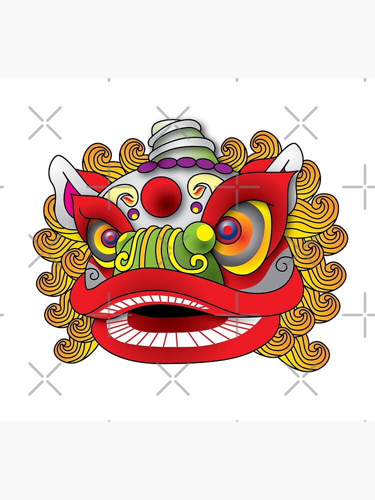 "Colorful traditional chinese dragon head illustration" Poster by ...