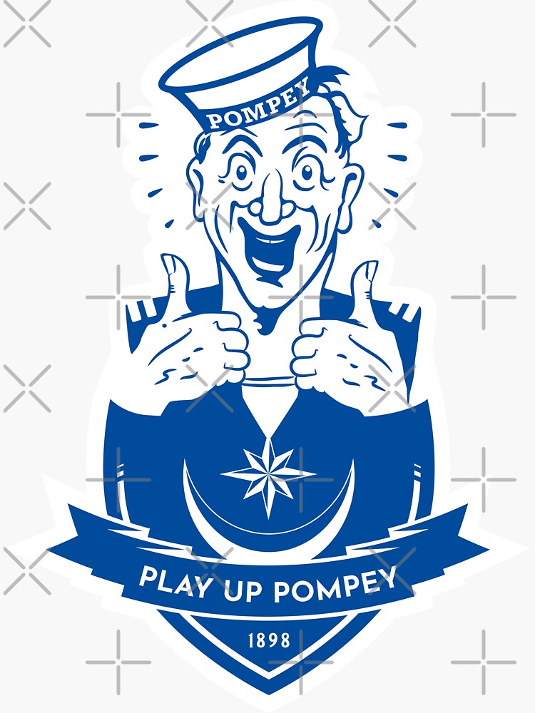 "PLAY UP POMPEY - Portsmouth FC Supporter with border (professionally ...