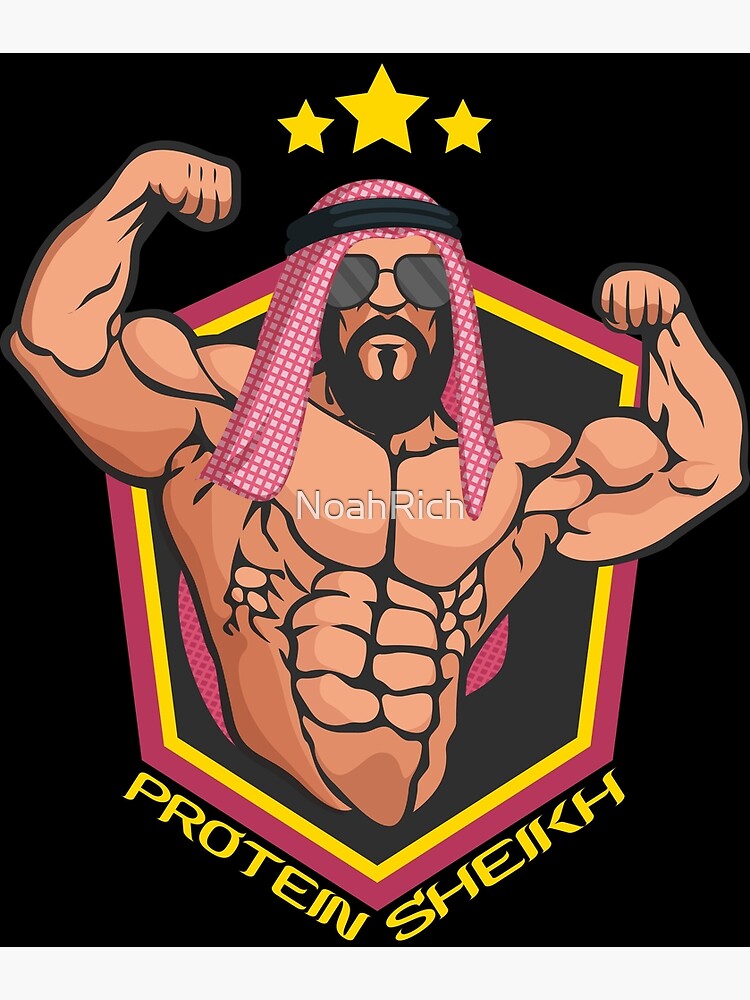 "Protein Sheikh Funny Arab Protein Shake Bodybuilder" Poster for Sale ...