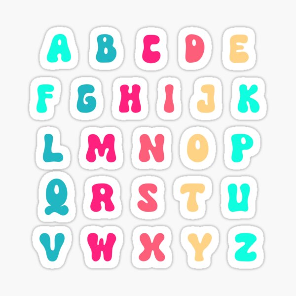 "ABC Alphabet Neon" Sticker for Sale by MadeByBeata | Redbubble