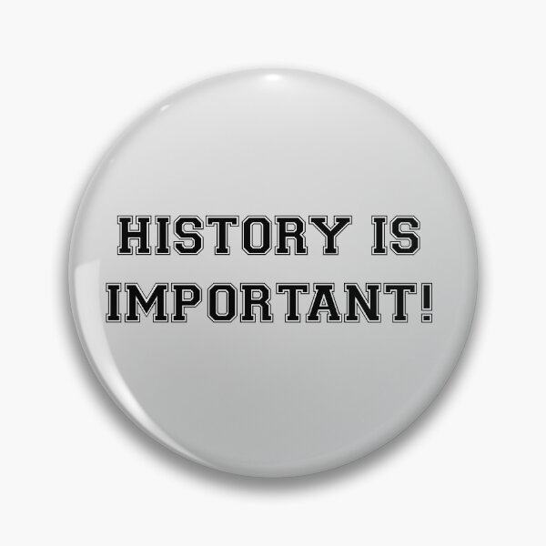 "History is Important " Pin for Sale by spottedhound | Redbubble