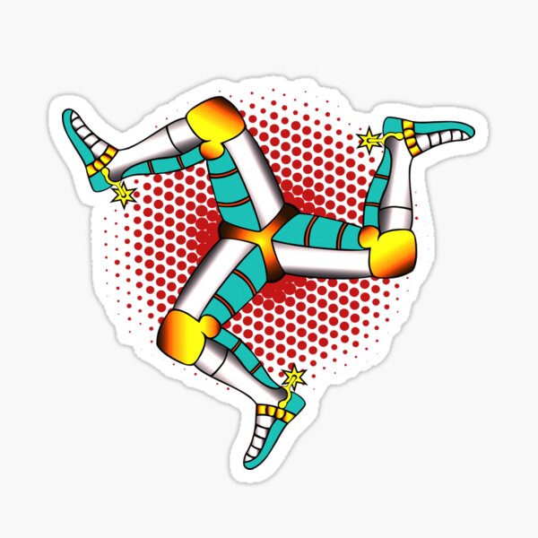 "Isle Of Man Manx Flag 3 Legs Of Man Modern Half-Tone Triskelion ...