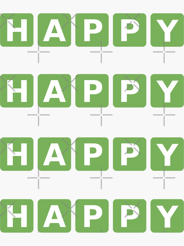 "Wordle Happy Word For Birthday" Sticker by Teetans | Redbubble