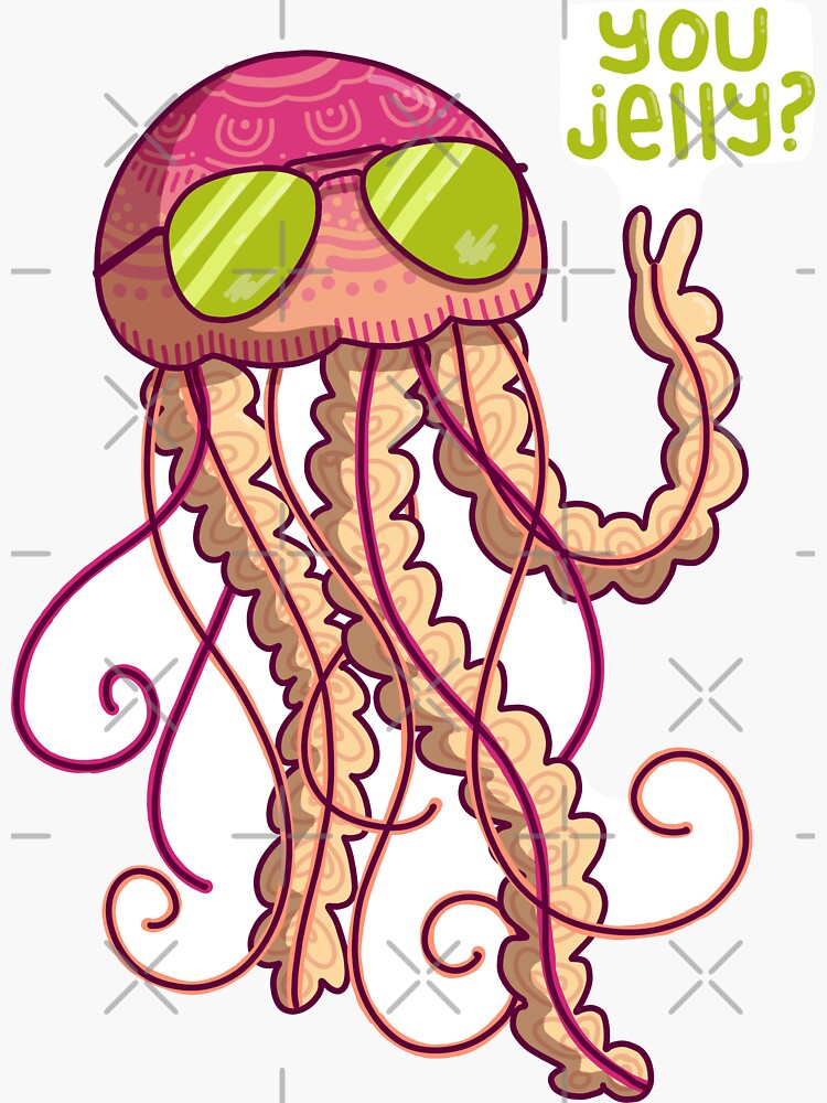 "you jelly?" Sticker for Sale by Mac-and-noodles | Redbubble