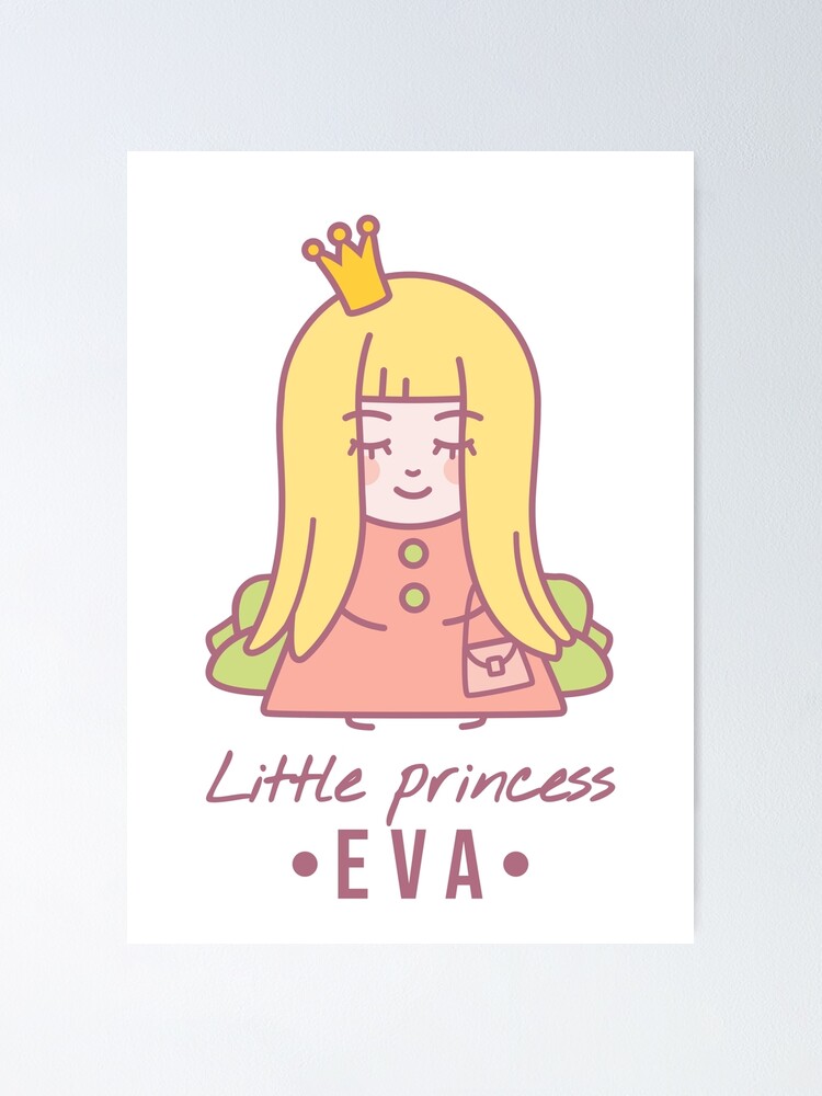 "Little princess Eva | Blonde girl with a crown on her head and a bag ...