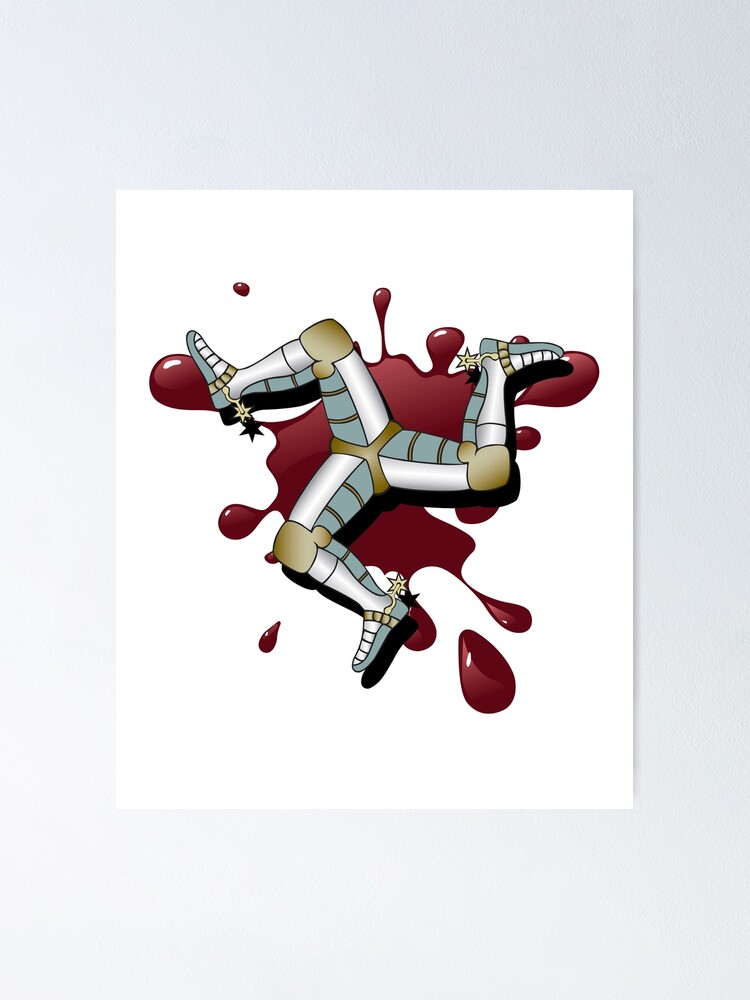 "Isle Of Man Manx Flag 3 Legs Of Man Modern Celtic RED Splash ...