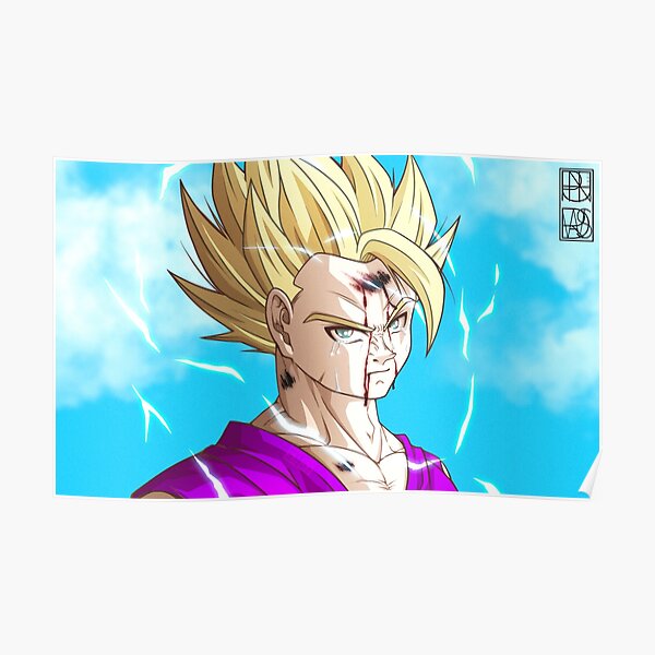 "Teen gohan SSJ2 redraw" Poster by PuffinDraws | Redbubble