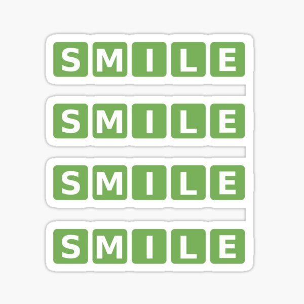 "Wordle Game Smile Word " Sticker for Sale by Teetans | Redbubble