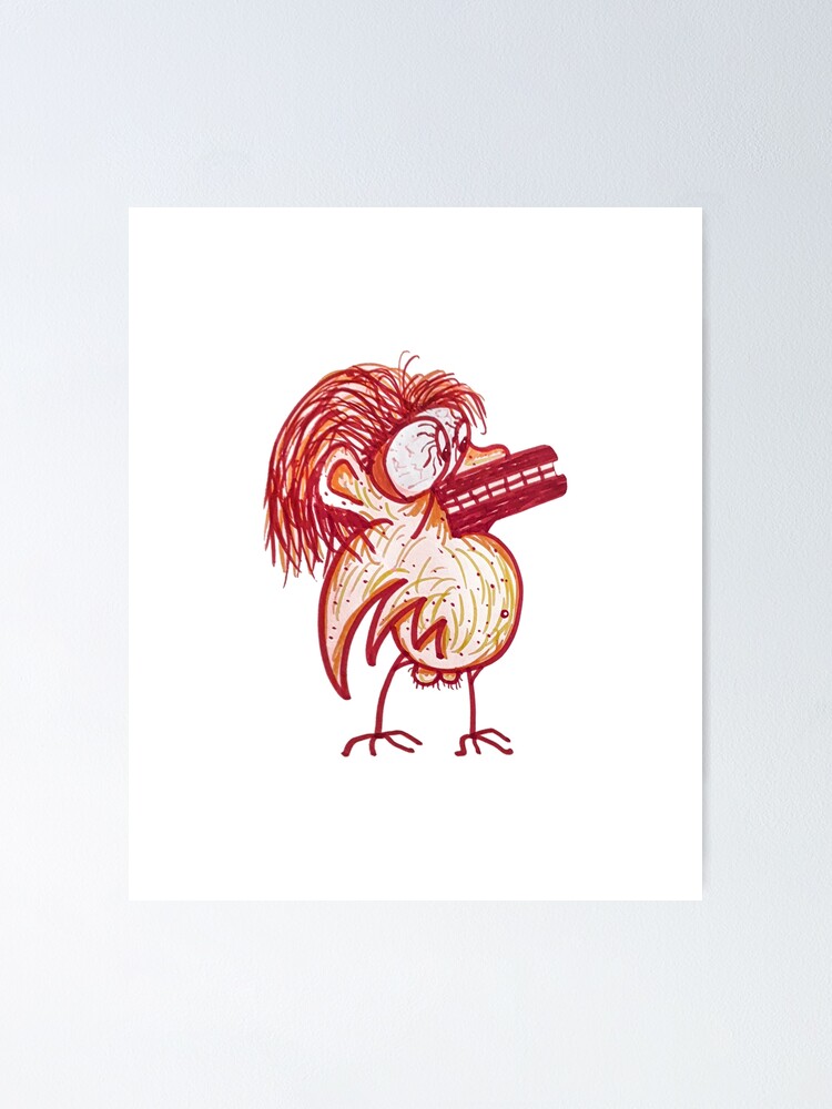 "Weird Fantasy Bird Drawing" Poster for Sale by DFLCreative | Redbubble