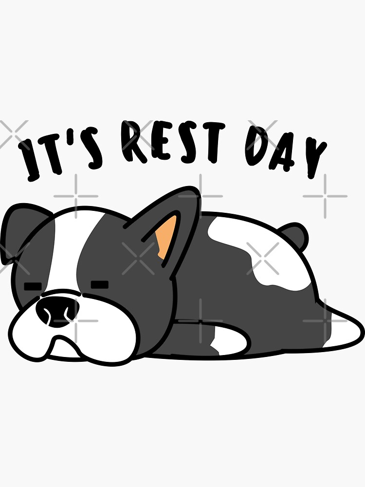 "Sleepy dog, it's rest day " Sticker by Mahavirburad1 | Redbubble