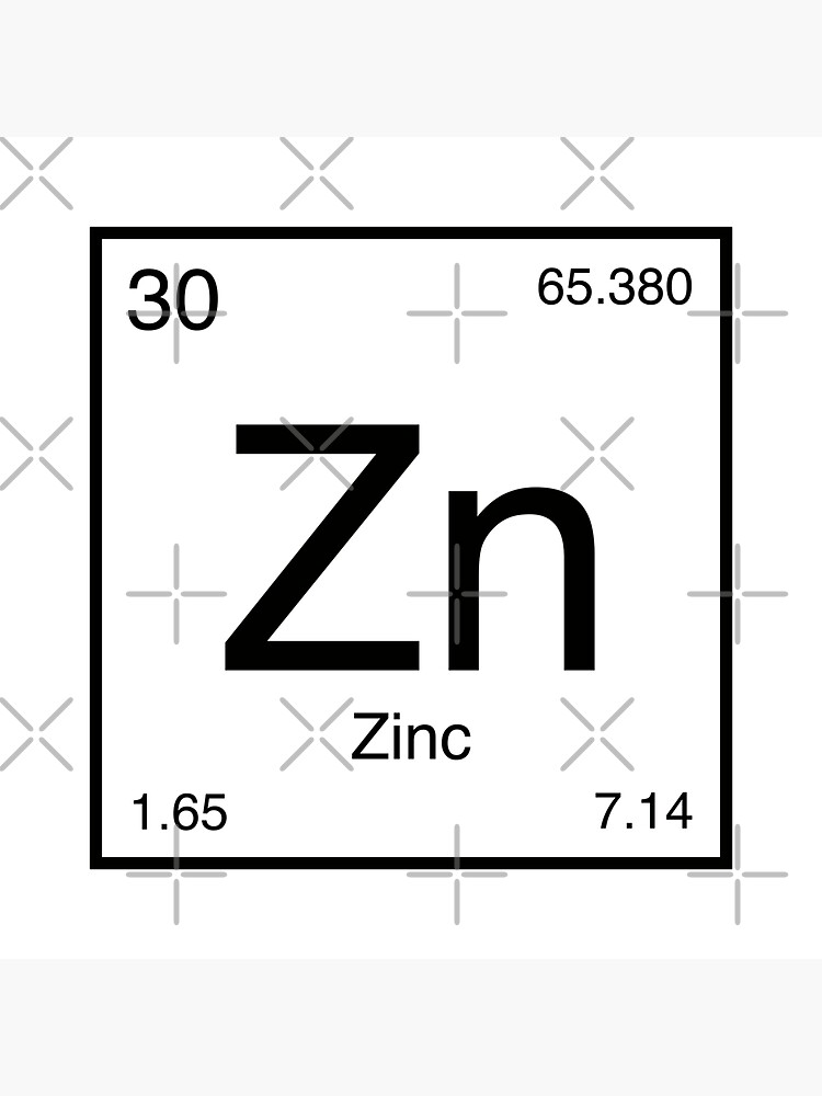 "Zinc Element (black)" Sticker for Sale by AllAboutScience | Redbubble