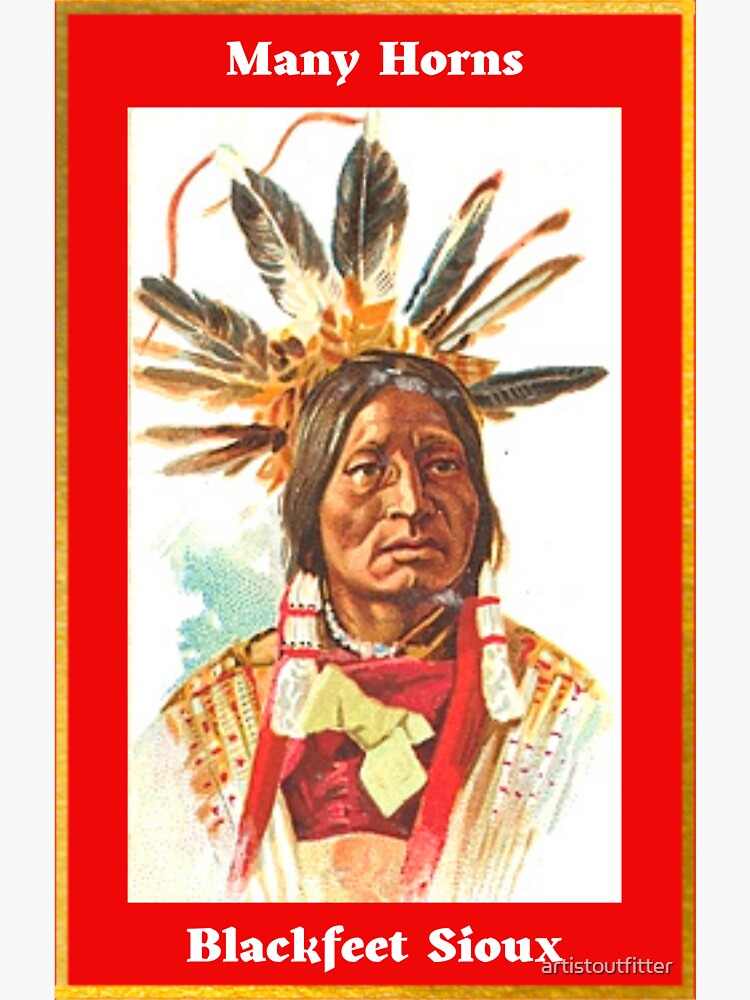 "Many Horns, Sioux Chief" Sticker for Sale by artistoutfitter | Redbubble