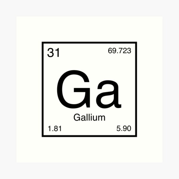 "Gallium Element (black)" Art Print for Sale by AllAboutScience | Redbubble