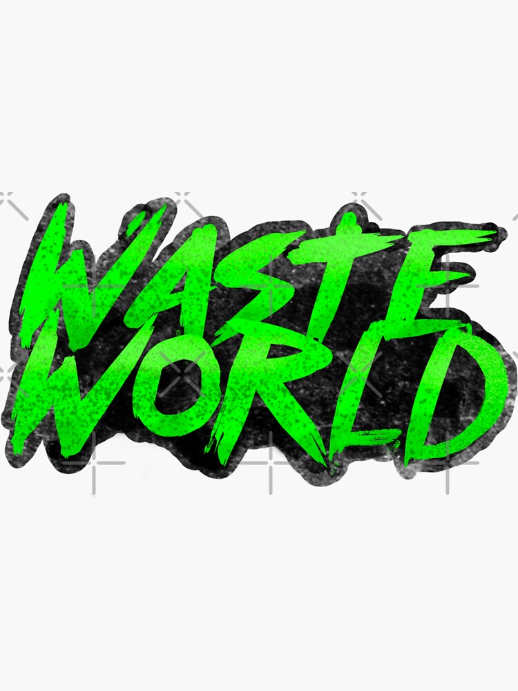 "Waste World Text Logo Green Grunge" Sticker for Sale by wasteworld ...