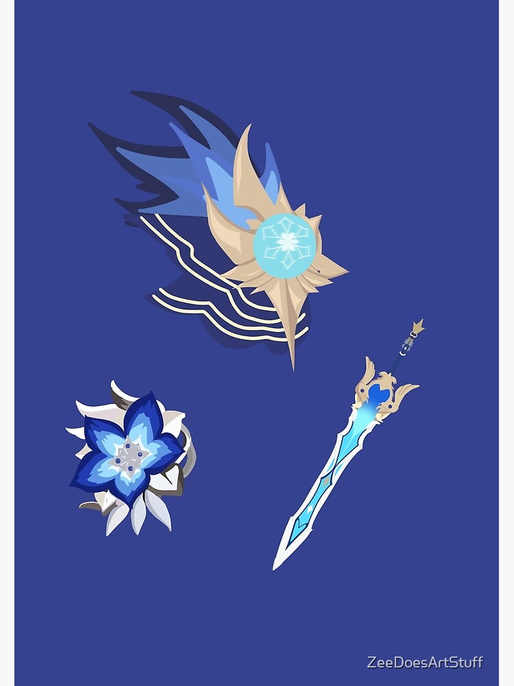 "Simplistic Eula Sticker Pack - Vision, Flower Artifact, Sword ...