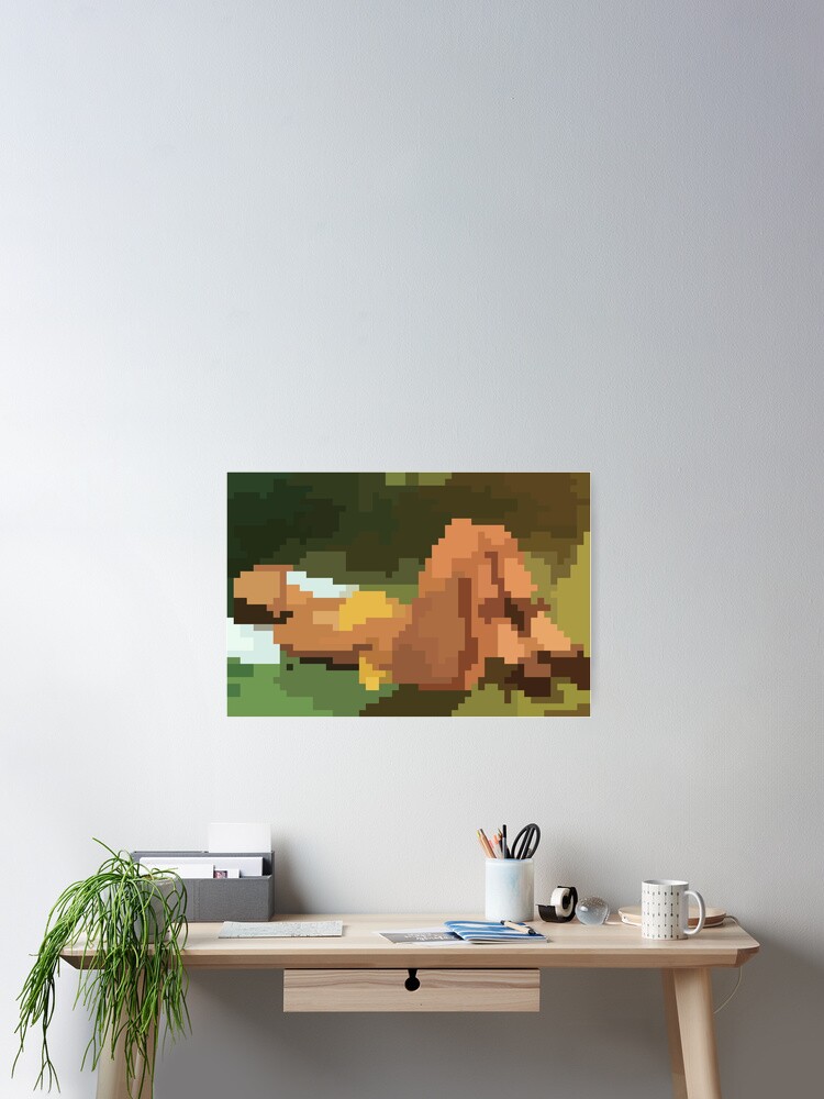 "A girl lying on the grass (erotic pixel art)" Poster for Sale by ...