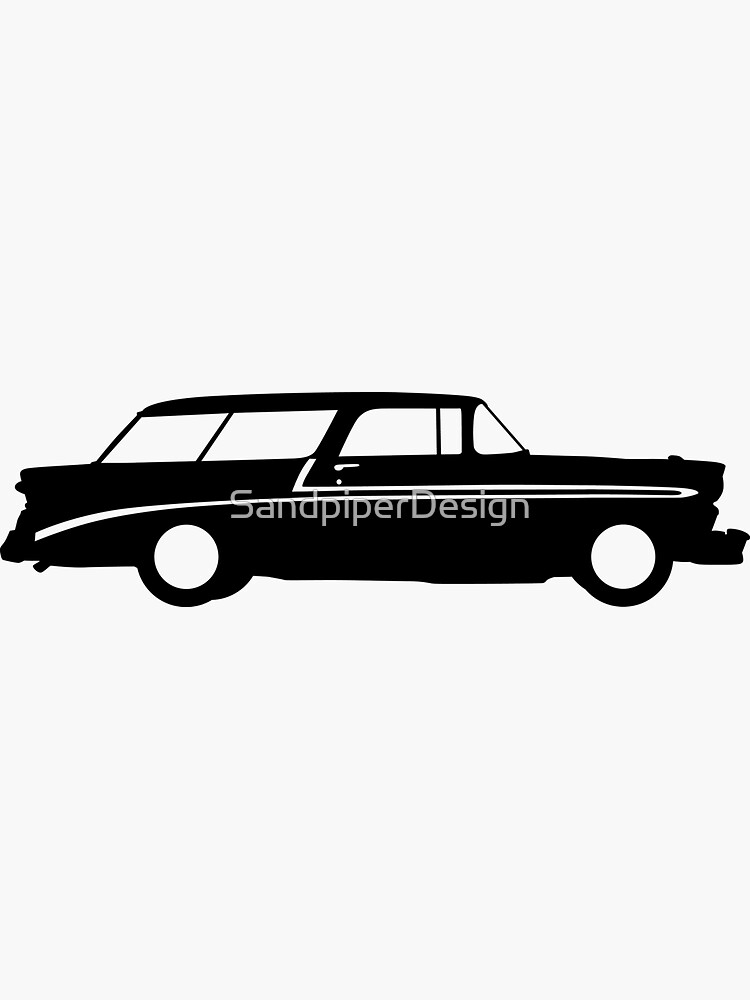 "1956 Chevy Nomad Station Wagon" Sticker for Sale by SandpiperDesign ...