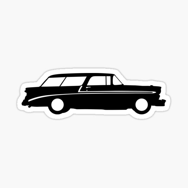 "1956 Chevy Nomad Station Wagon" Sticker for Sale by SandpiperDesign ...