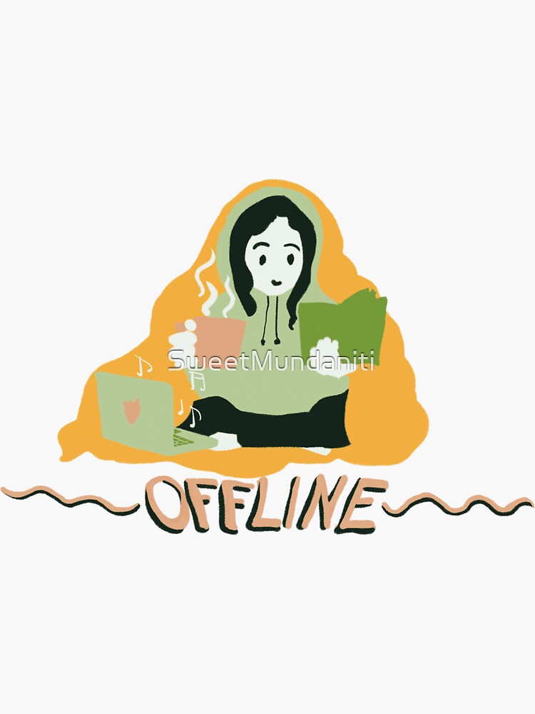 "Offline" Sticker by SweetMundaniti | Redbubble