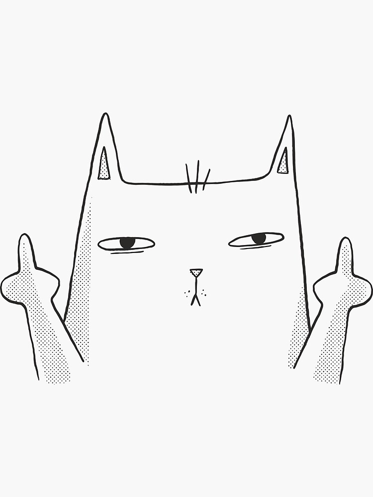"Cool Cat showing the middle finger" Sticker for Sale by noelleverse ...