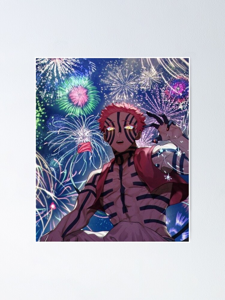 "Demon Slayer Kimetsu No Yaiba- Akaza" Poster by Bellla-m | Redbubble