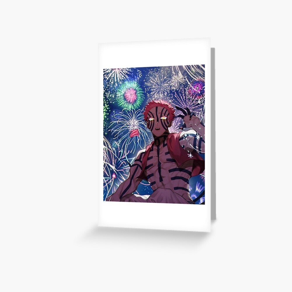 "Demon Slayer Kimetsu No Yaiba- Akaza" Greeting Card by Bellla-m ...