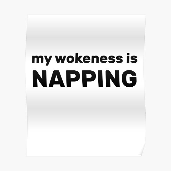 "My wokeness is napping " Poster by EssCom | Redbubble