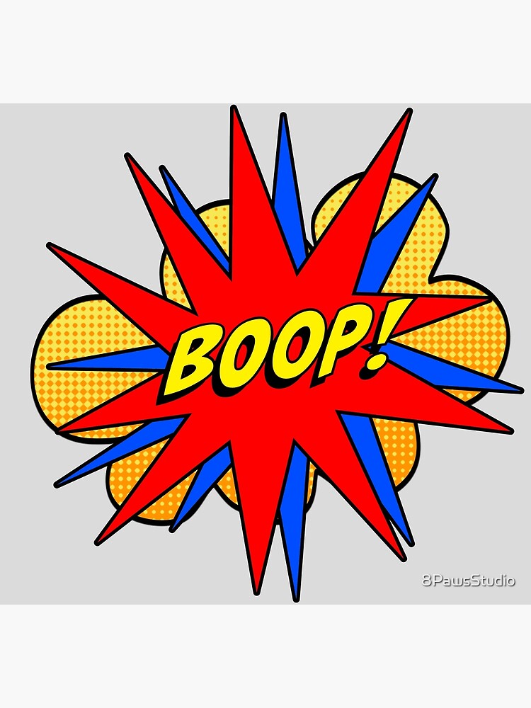 "BOOP Comic Burst Red and Blue" Poster for Sale by 8PawsStudio | Redbubble
