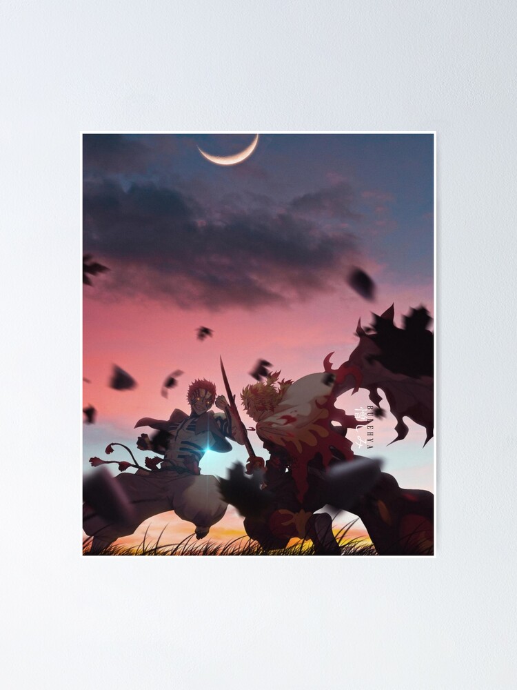 "demon slayer kimetsu no yaiba akaza" Poster by Bellla-m | Redbubble