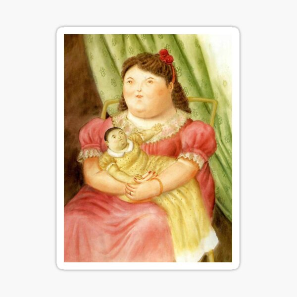 "Fernando Botero - Mother and Child" Sticker by Lenazimmer | Redbubble