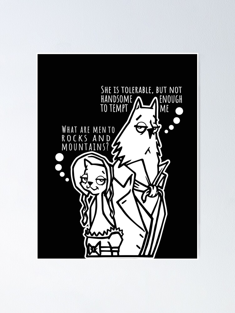 "Pride and Prejudice - funny Jane Austen cat " Poster for Sale by ...